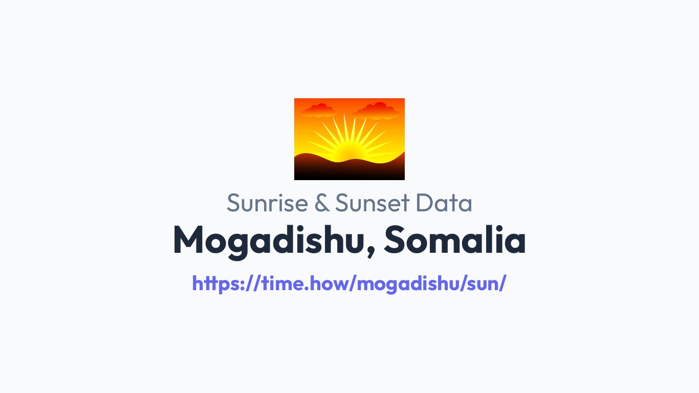 Sunrise & Sunset Times for Mogadishu, Somalia | Time.how