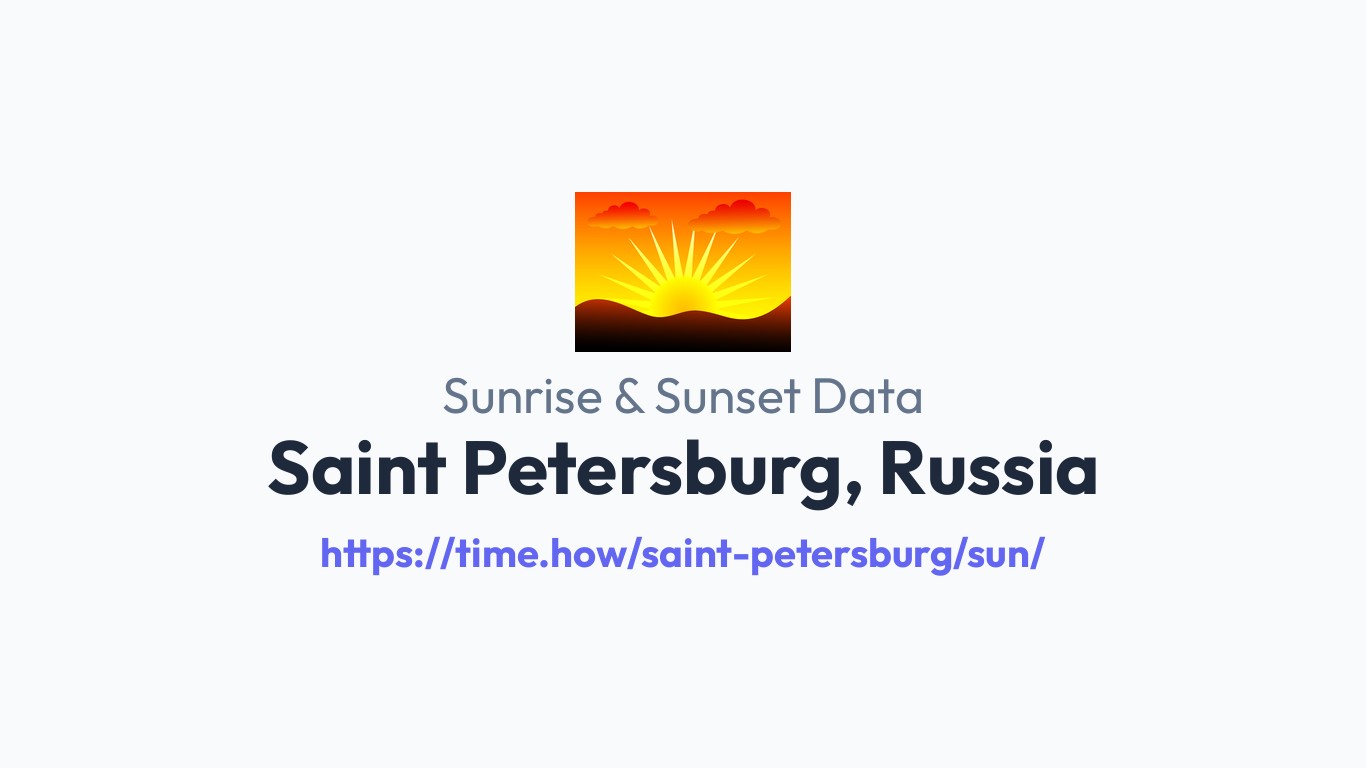Sunrise & Sunset Times for Saint Petersburg, Russia | Time.how