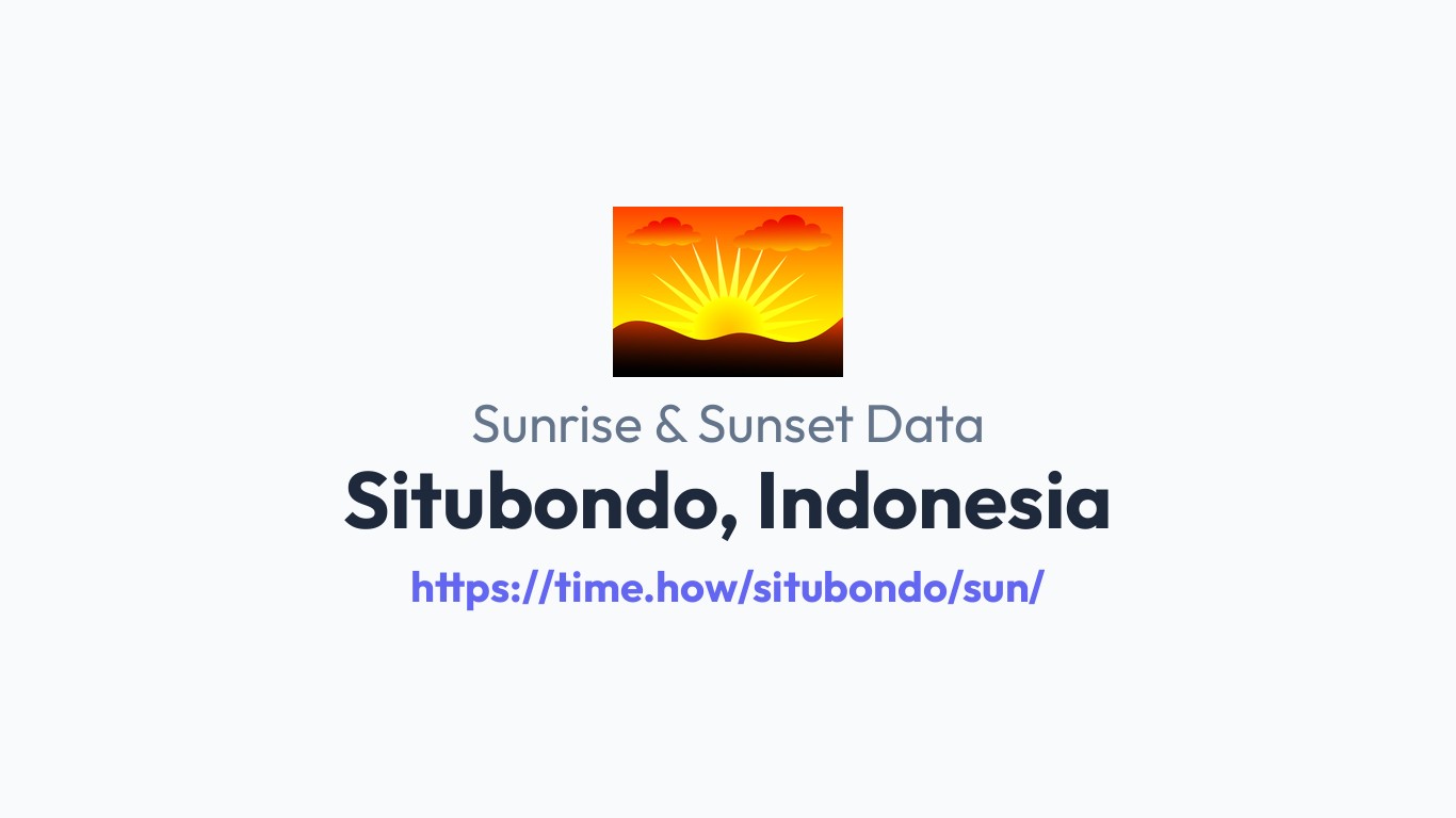 Sunrise & Sunset Times for Situbondo, Indonesia | Time.how