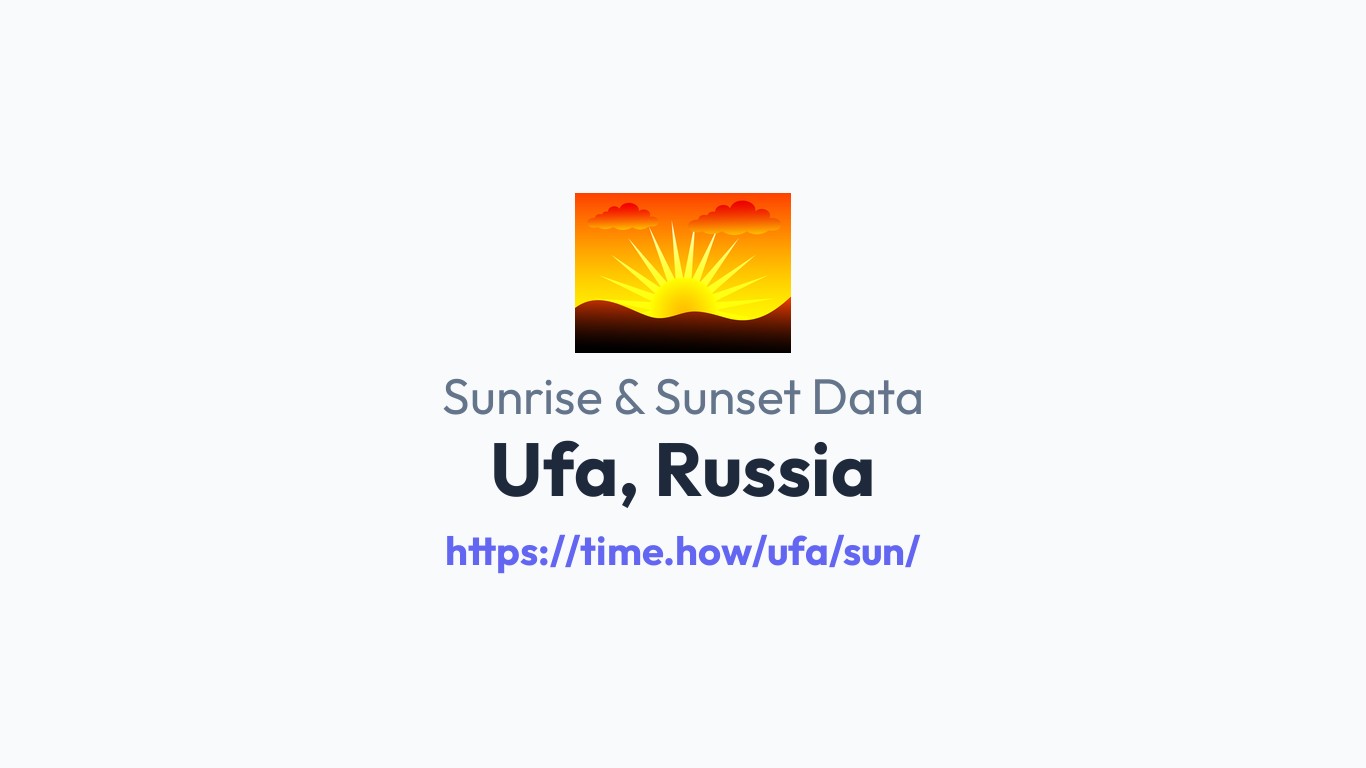 Sunrise & Sunset Times for Ufa, Russia | Time.how